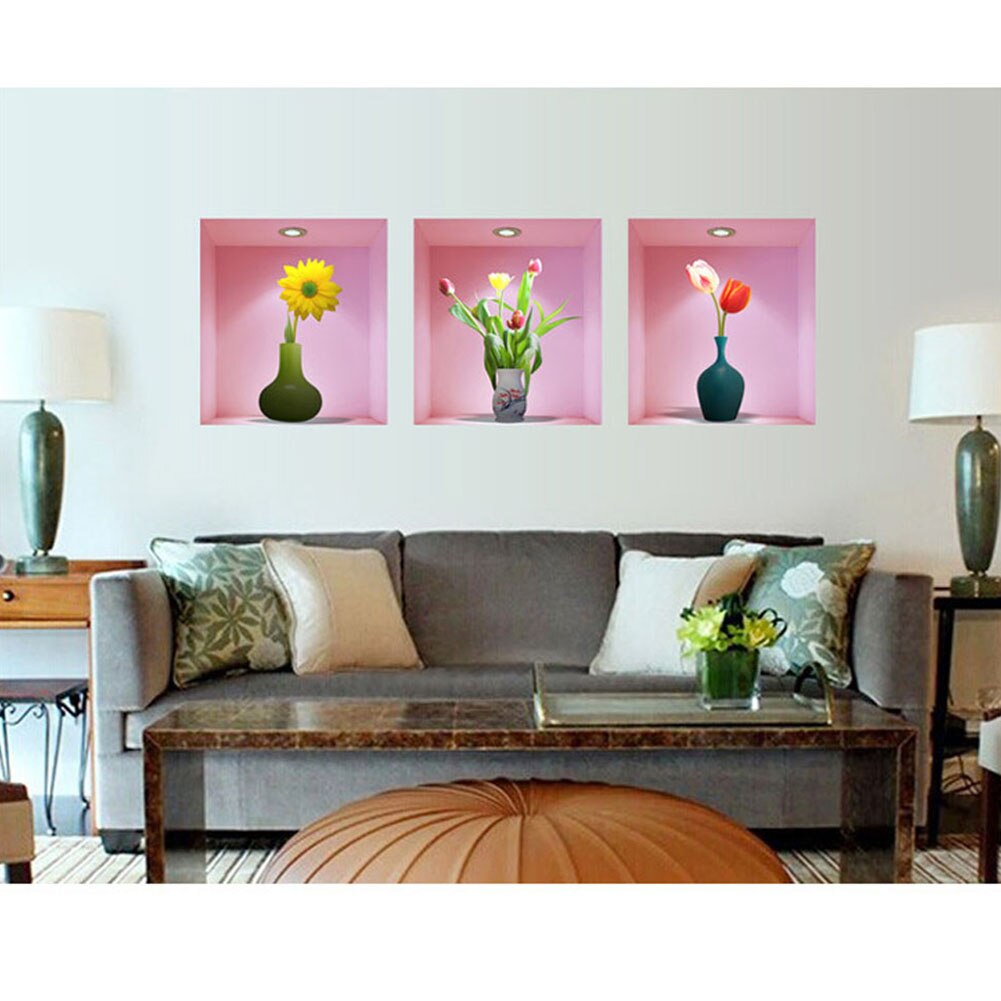 3 Pcs/Set 3D Wall Sticker Home Decoration Removabl... – Grandado