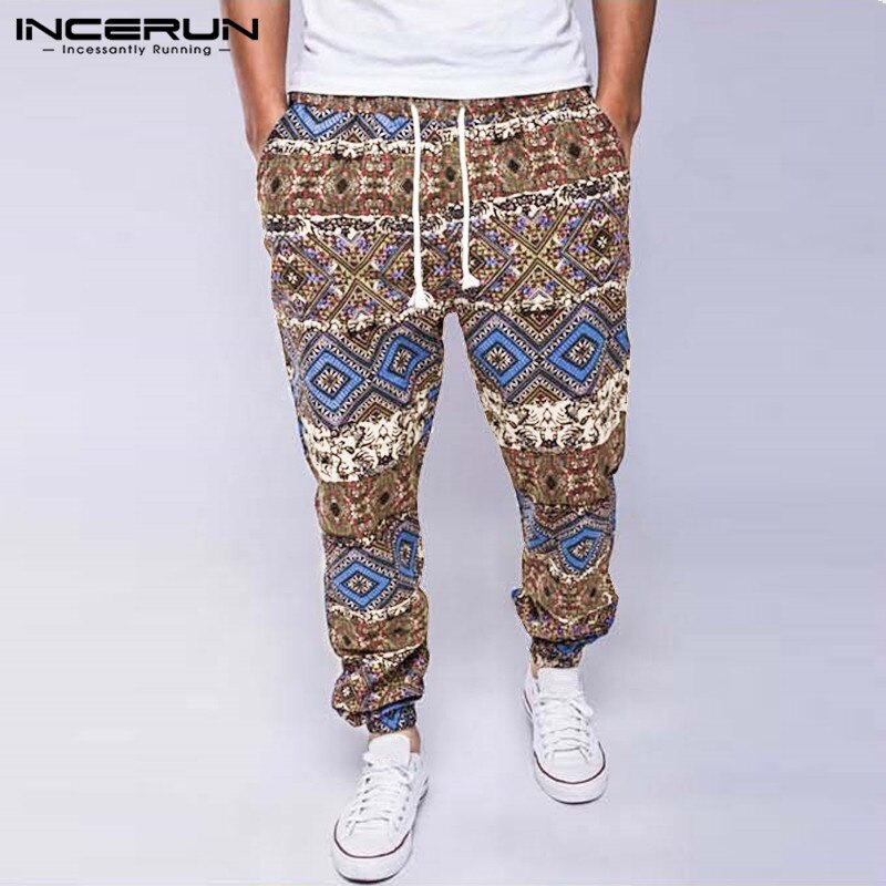 Incerun Mannen Broek Joggers Etnische Stijl Gedruk... – Vicedeal
