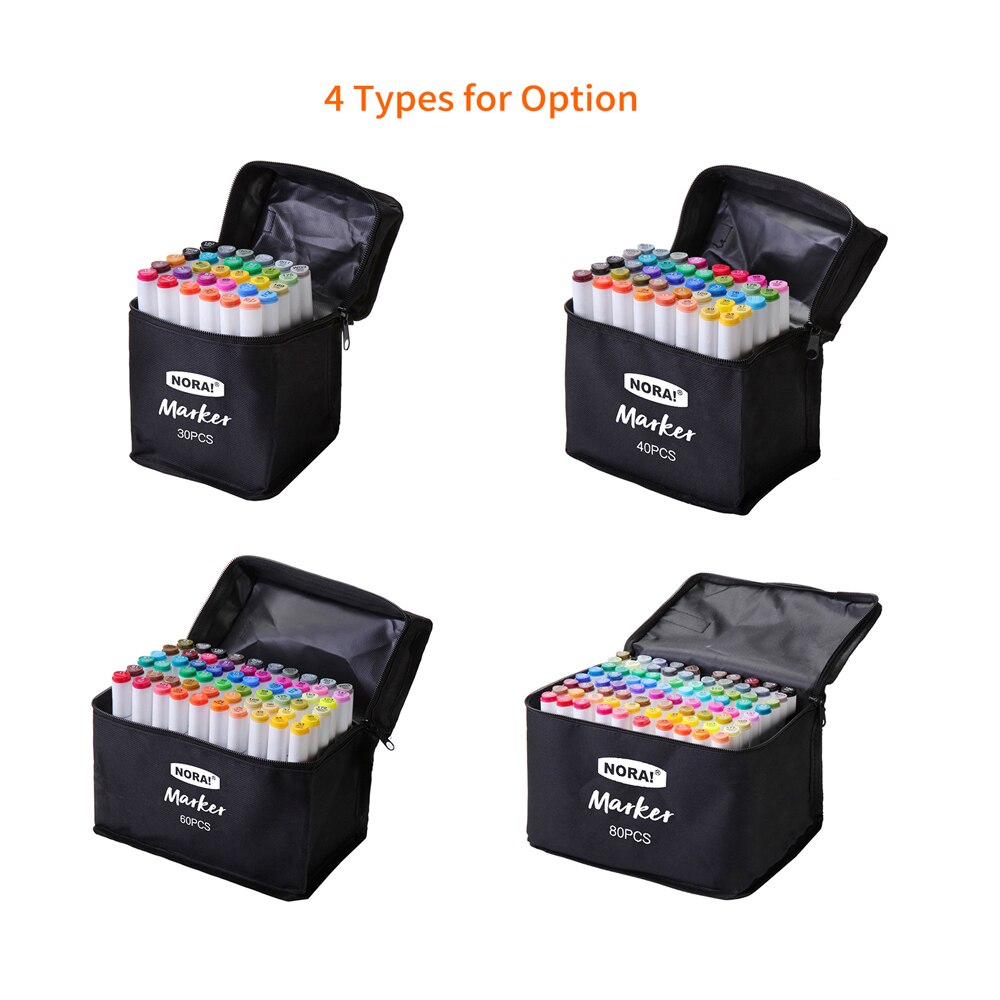 30/40/60/80PCS/set Alcohol Markers Set Double Tipp... – Grandado