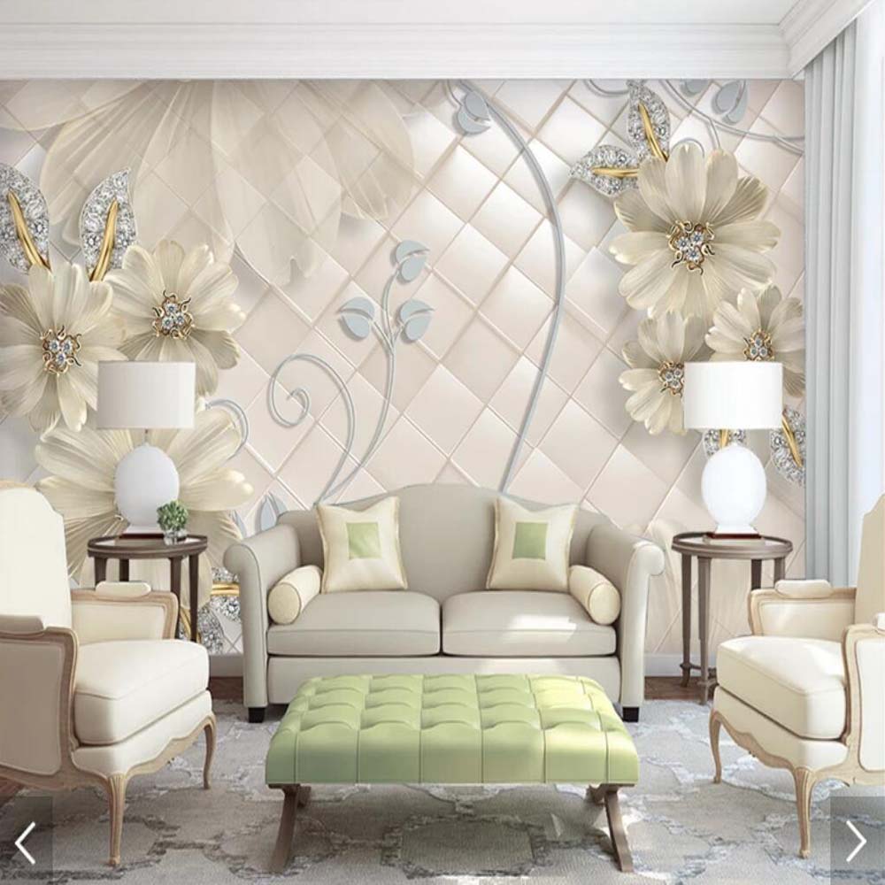 3D Reliëf Zon Bloem Behang Mural Print Foto Behang... – Vicedeal