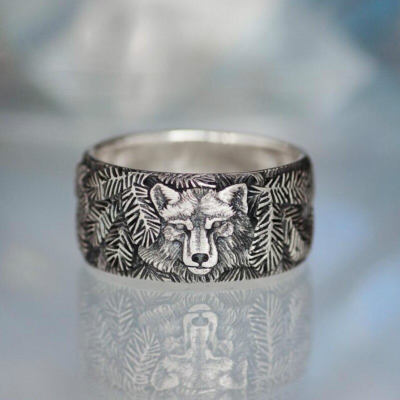 Retro 925 Sterling Silver Punk Ring Exquisite Wolf... – Vicedeal