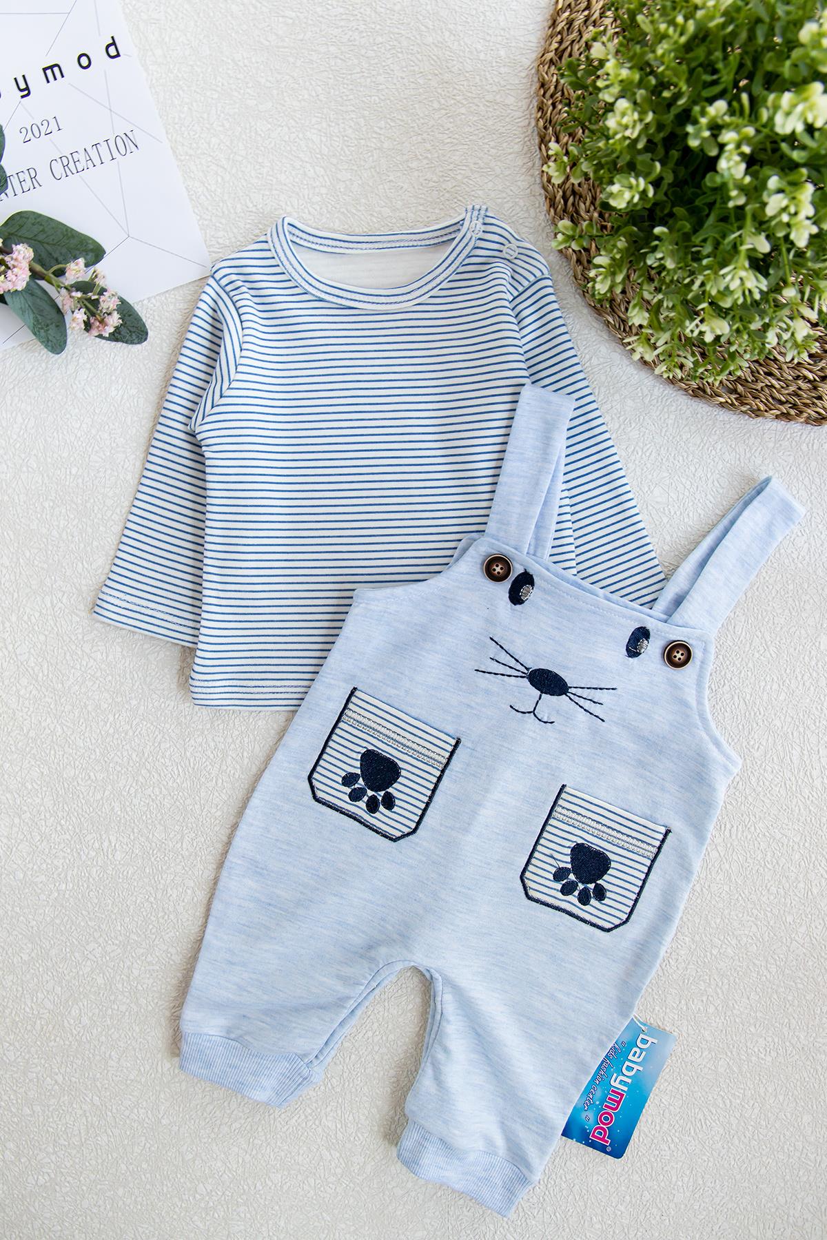 Baby Boy Cat Figured Baby Jumpsuit Salopet – Grandado