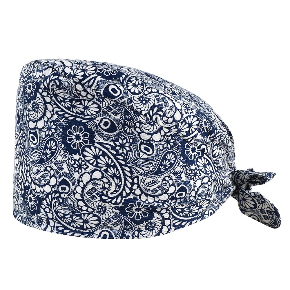VIAOLI-Elastic Tieback scrub hat adjustable Floral... – Vicedeal