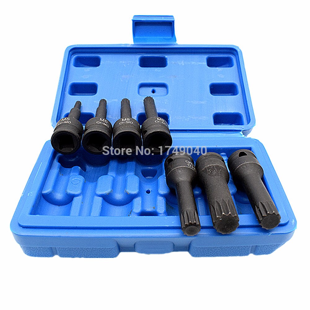 Spline bits socket 7 delar set 3/8 " fyrkanti... – Grandado