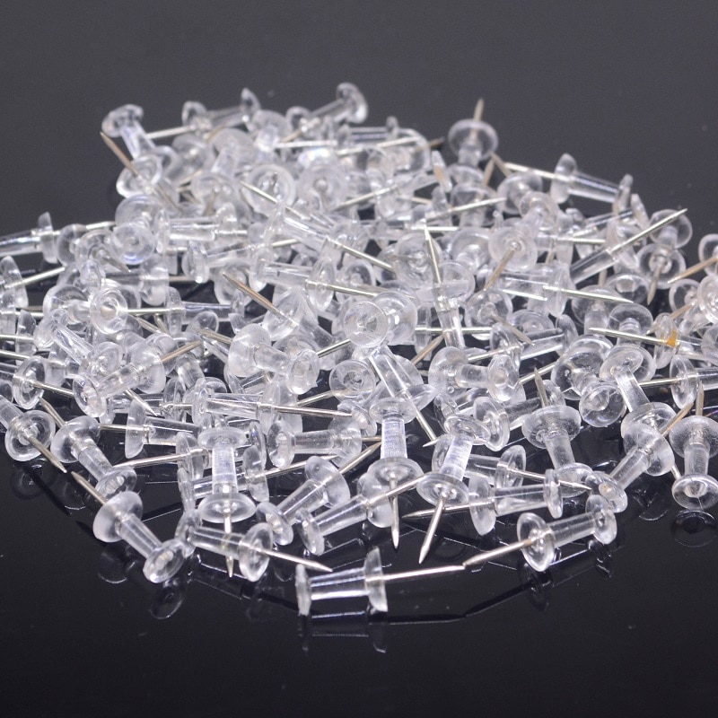 200pcs/lot Clear Push Pins Transparent Plastic Thu... – Grandado
