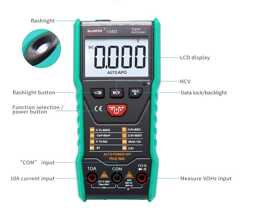 Digital Multimeter tester auto ranging True rms au... – Vicedeal