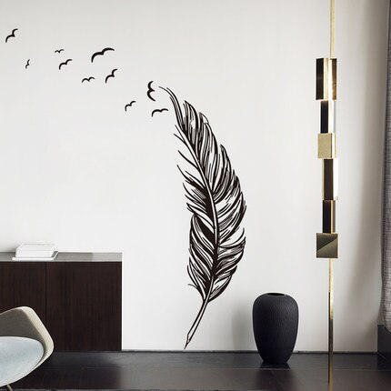 Große Links Rechts Fliegende Gold Feder Kunst Wand... – Vicedeal