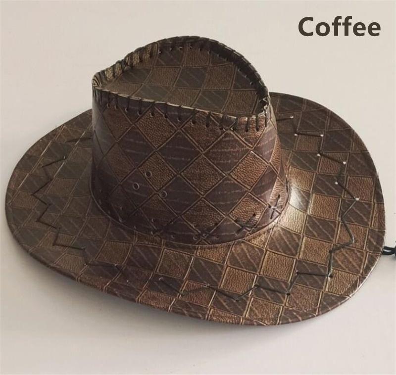 3 different vintage leather western cowboy hats fo... – Vicedeal