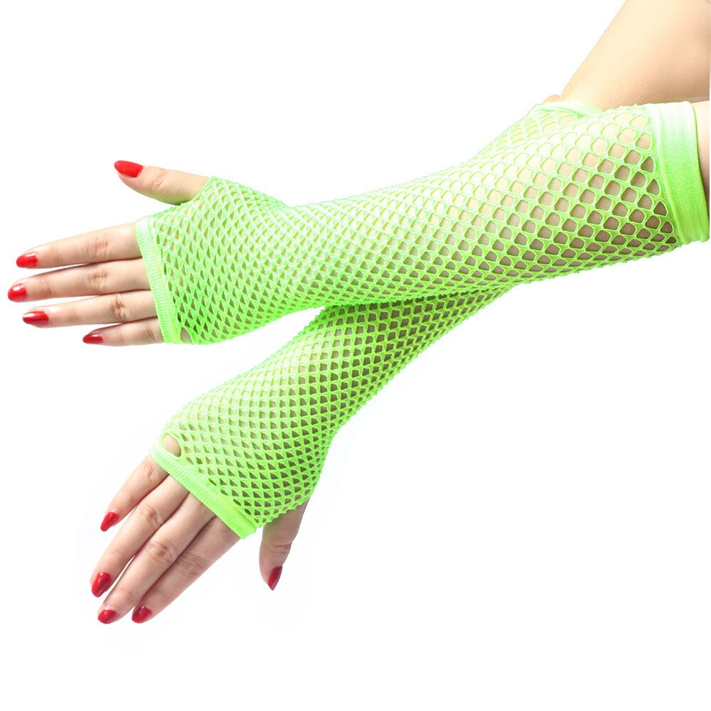 Stylish Long Black Fishnet Gloves Womens Fingerles... – Grandado