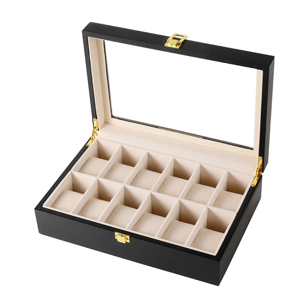 Houten/Lederen 8/10/12 Grids Horloge Display Sungl... – Grandado