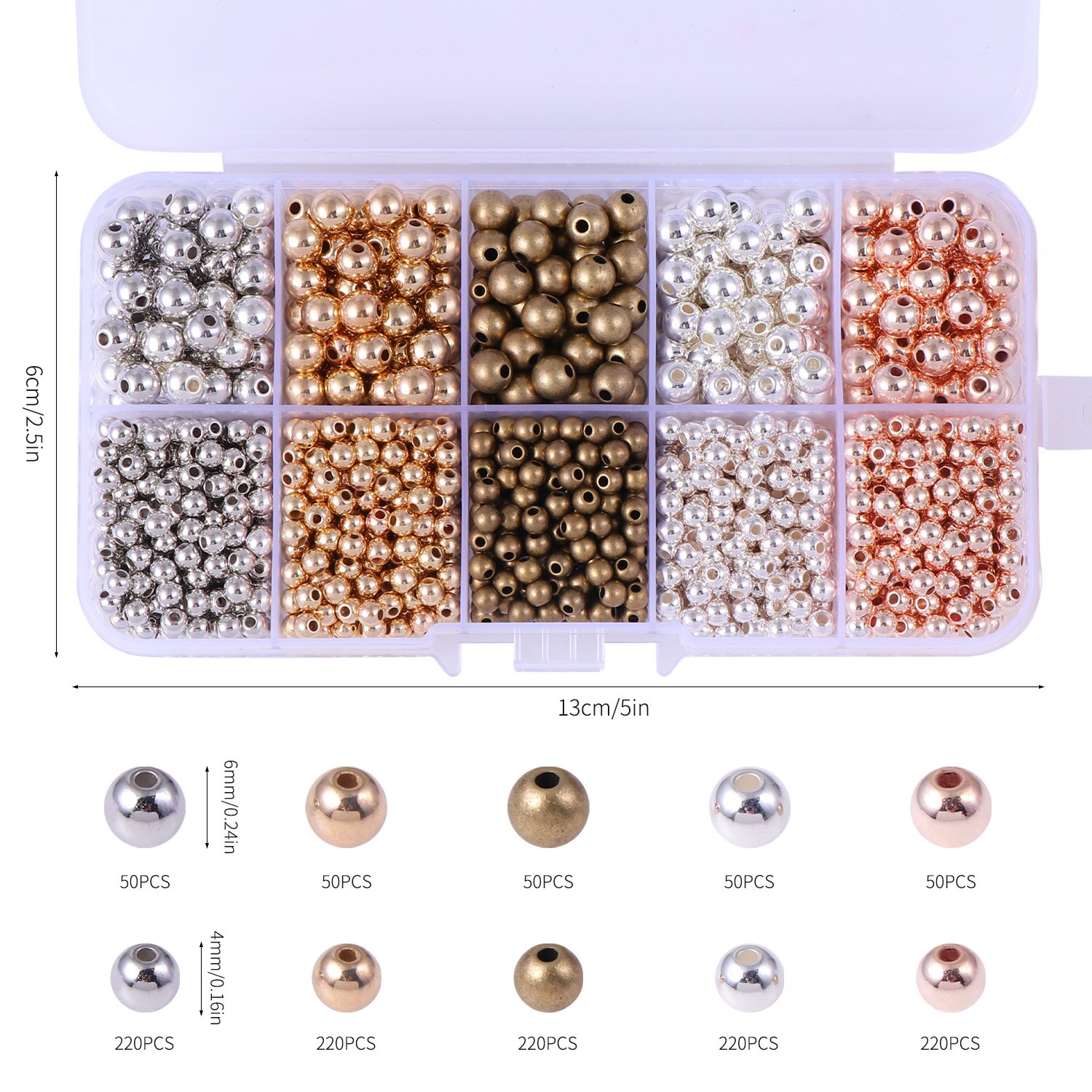 1350pcs/set CCB Loose Beads Set Round Plastic Seed... – Grandado