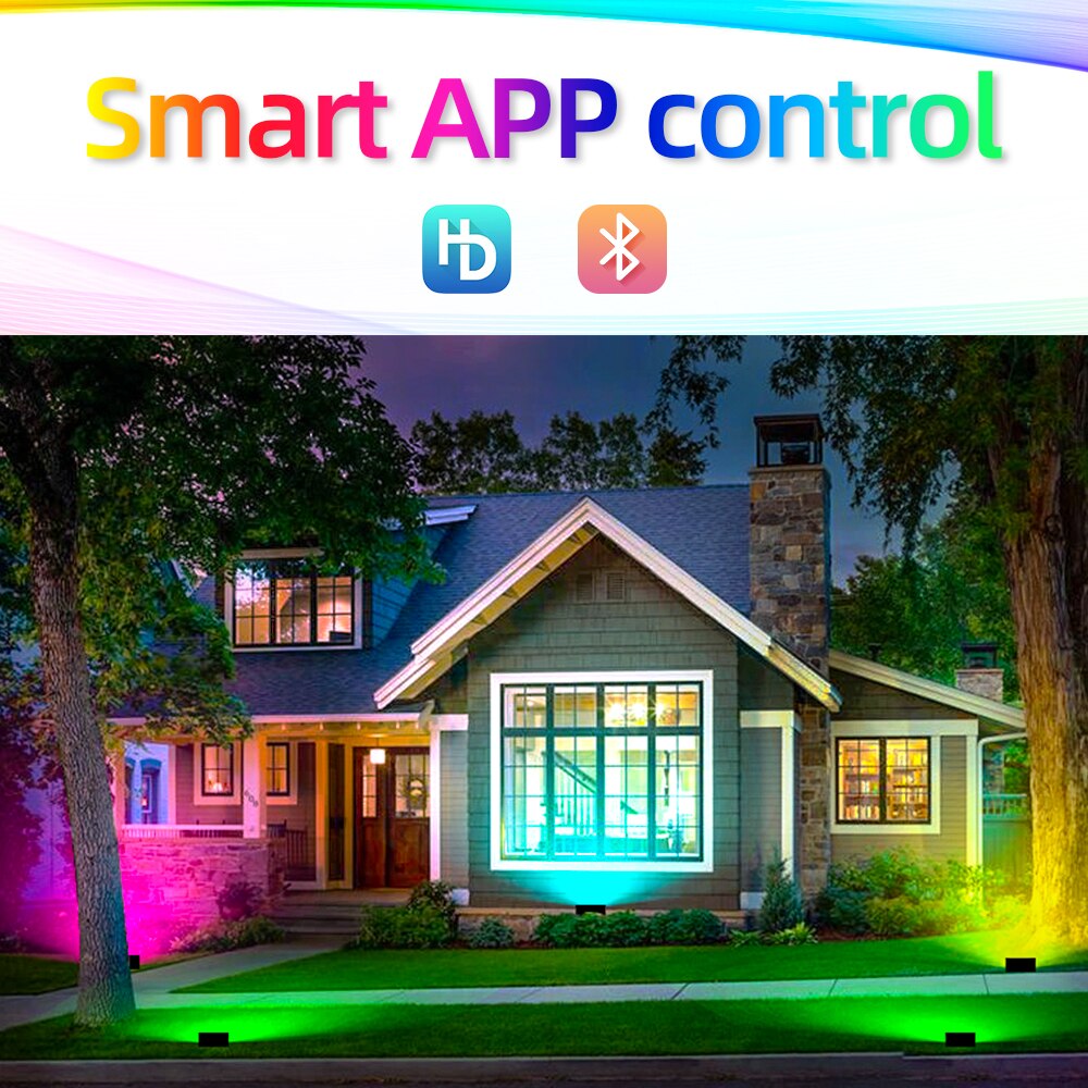 Outdoor Smart RGBWC LED Floodlight 24W with RF Rem... – Grandado