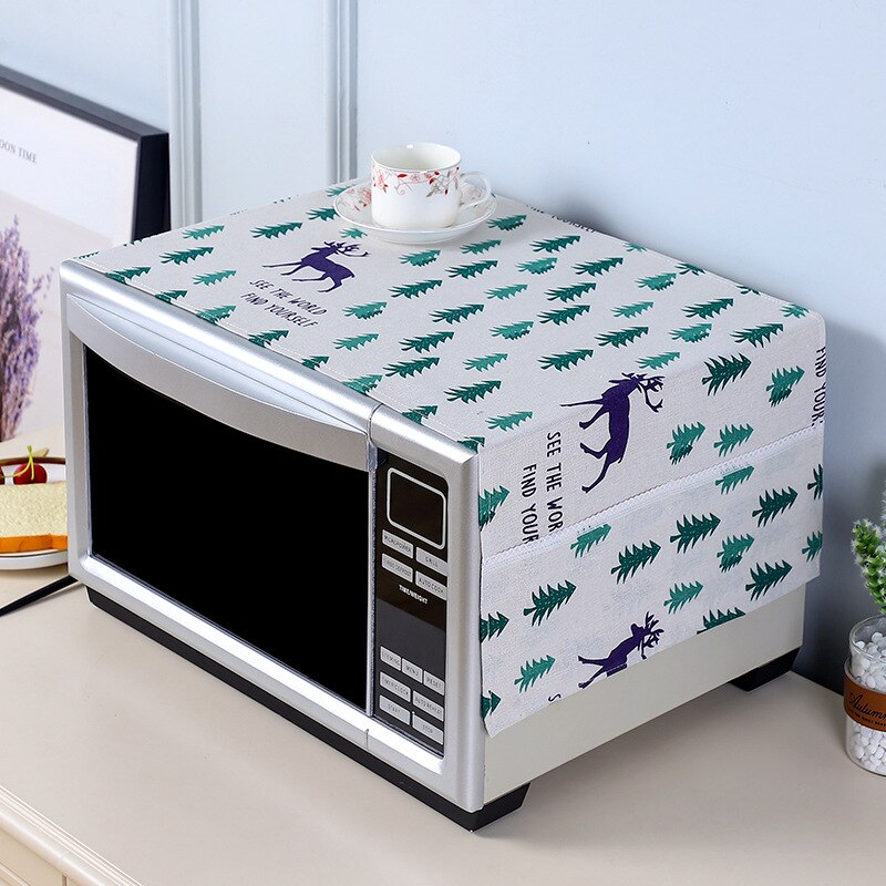 Linen simple and stylish microwave cover Microwave... – Grandado