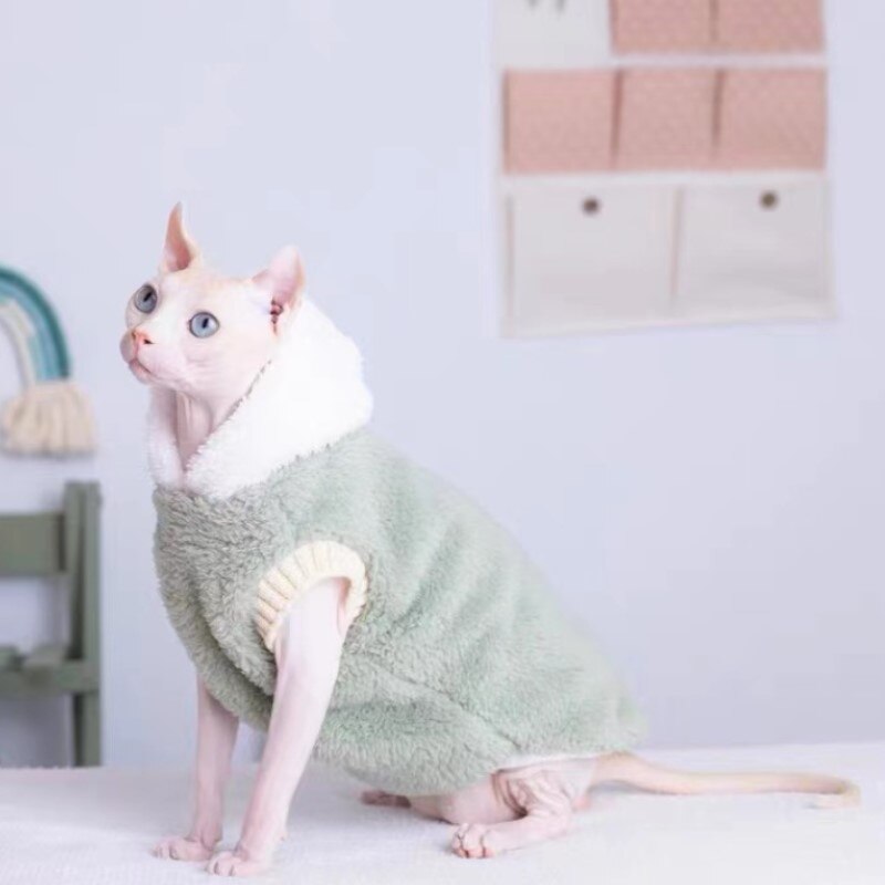 Luxury Cat Clothes Winter Sphynx Sweater Vest Warm... – Vicedeal