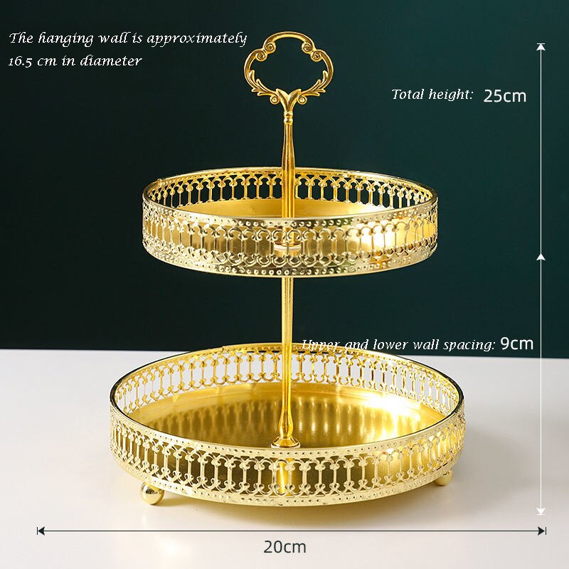 Iron Fruit Tray Double-layer Candy Tray Fruit Bask... – Grandado