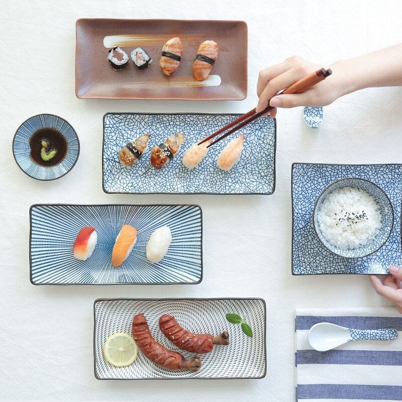 9.8 inch Japanese Style Dinner Plate Ceramic Sushi... – Vicedeal