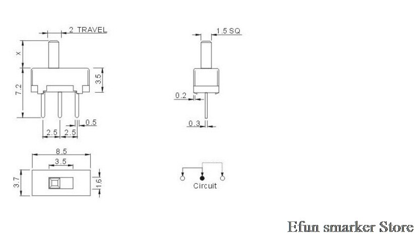 20Pcs Interruptor on-off mini Slide Switch SS12D00... – Grandado