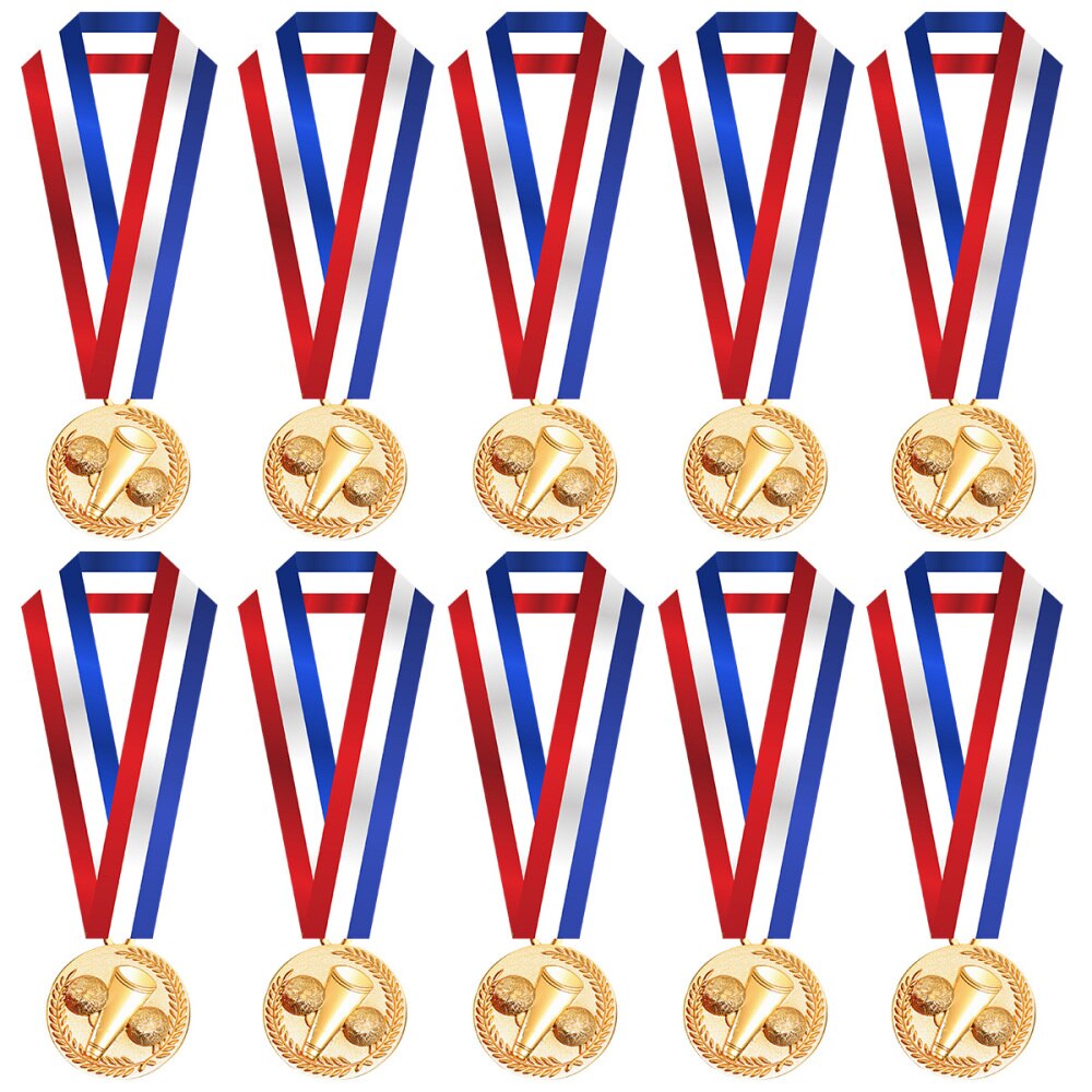 10PCS Durable Award Medals Metal Medals Gold Medal... – Vicedeal