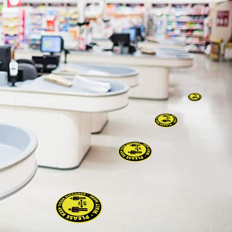 Round Circle Sticker Keep Social Distance Safety F... – Grandado