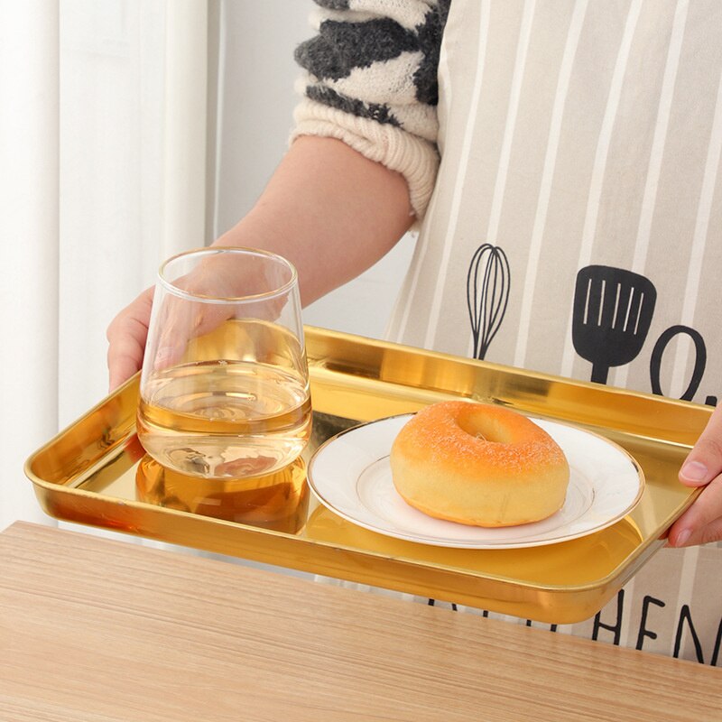 1Pc Stainless Steel Cup Tray Flat Plate Fruit Plat... – Grandado