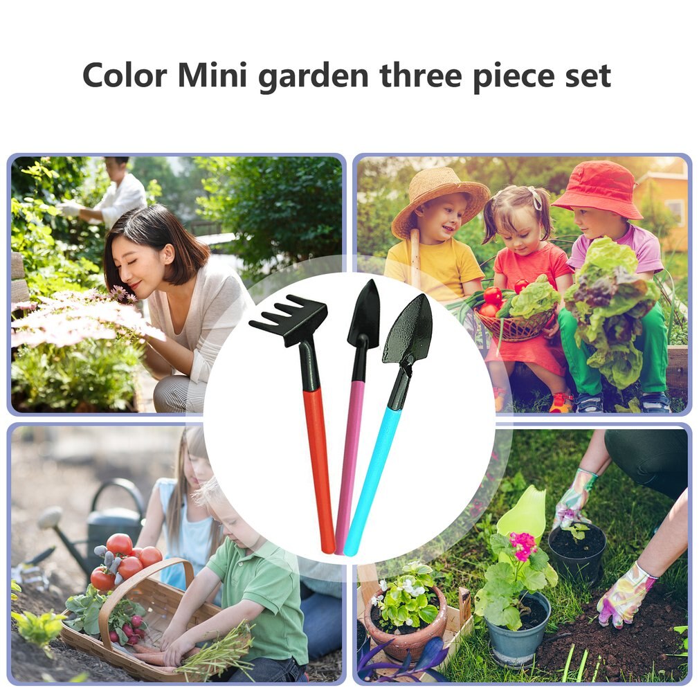 3PCS Portable Garden Tools Set Shovel Rake Spade F... – Grandado