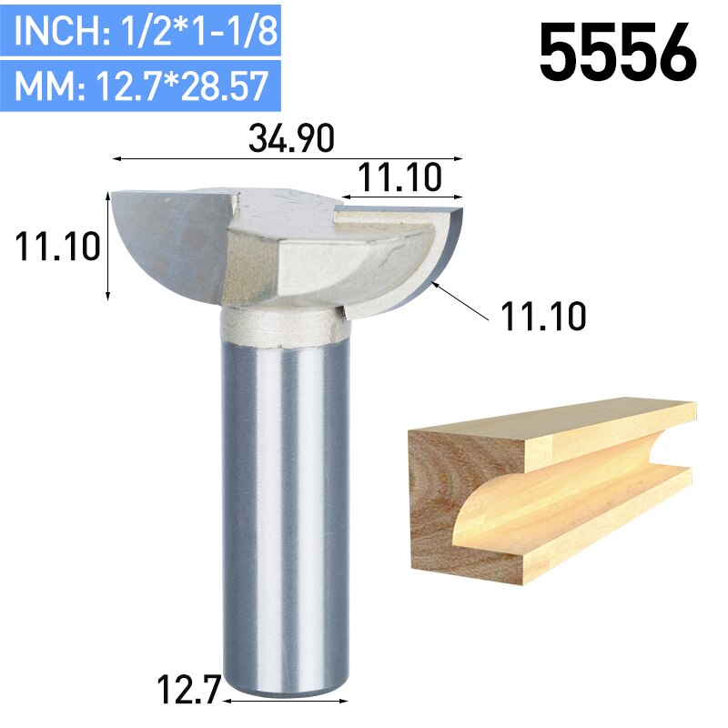 HUHAO 1pc 1/4" 1/2" Shank Cove Bit With ... – Grandado