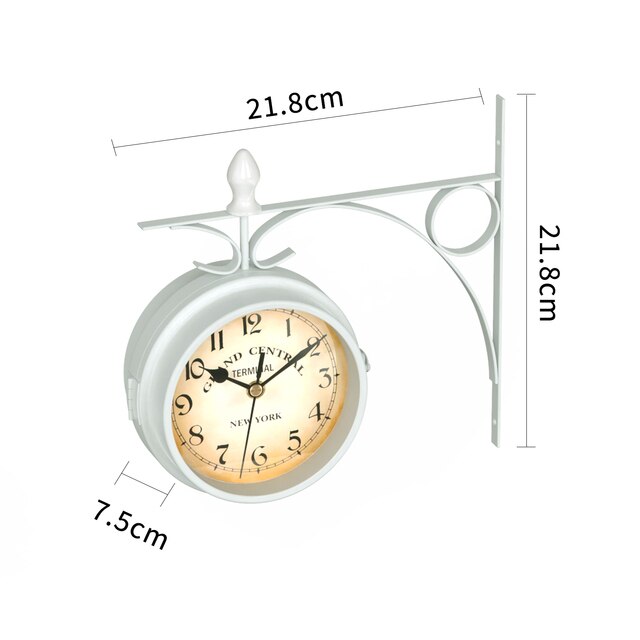 Outdoor Wall Clock Hanging Retro Double Sided Batt... – Grandado