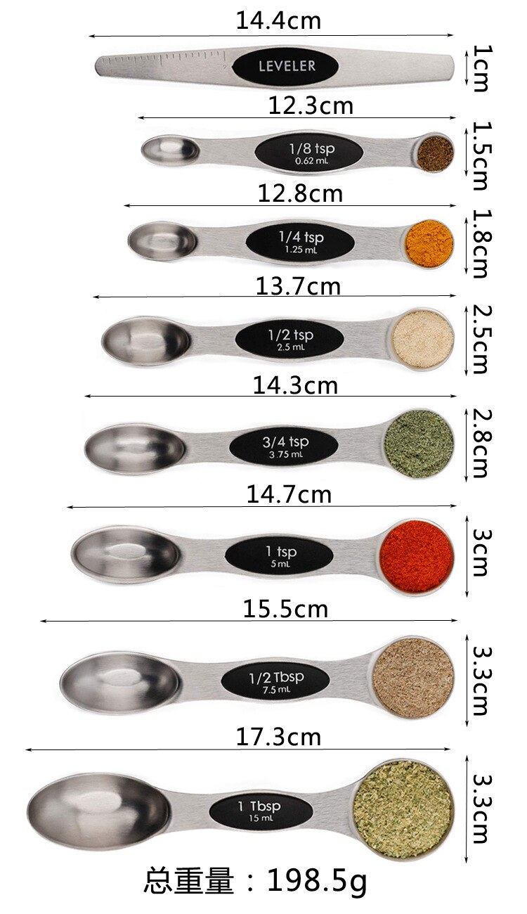 8PCS for Dry and Liquid Ingredients Magnetic Measu... – Grandado