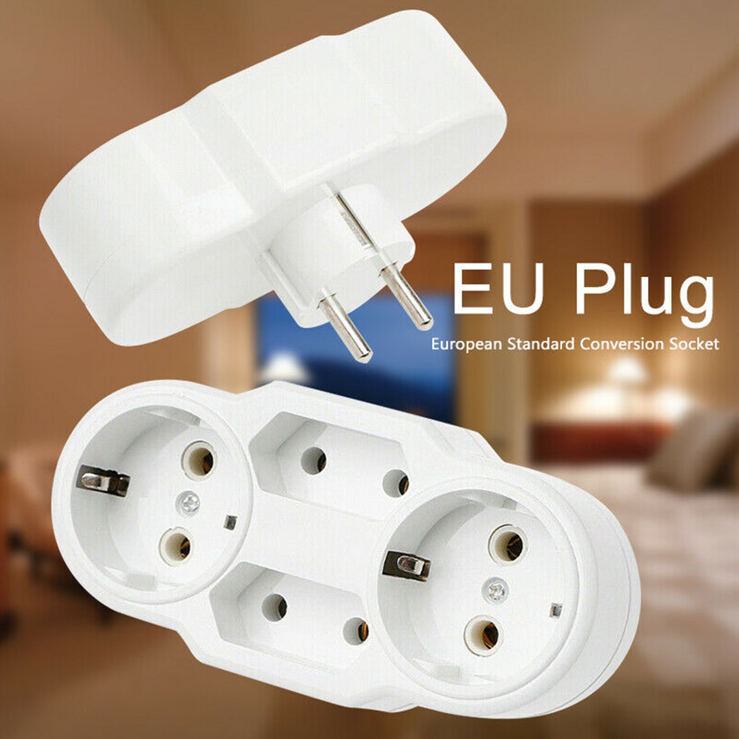 1 to 4 Way EU Type Conversion Triple Plug for Home... – Grandado