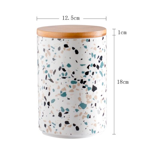 Ceramic Terrazzo Pattern Sealed Tank Storage Stora... – Grandado