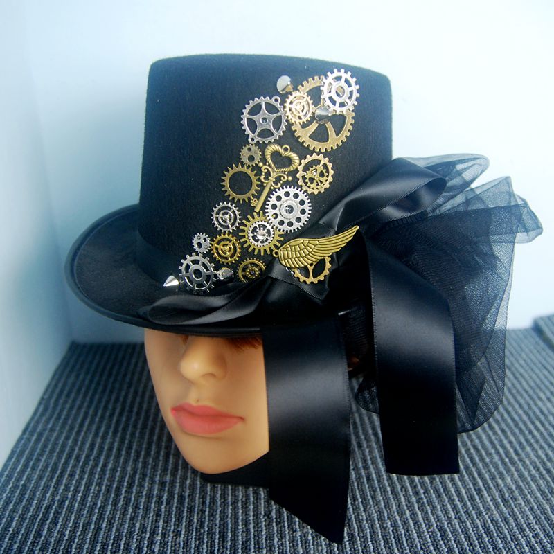 Retro Halloween Hat Steampunk Gears Top Hats Wing ... – Grandado