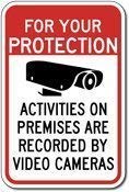 Sign Aluminum Sign Notice Security Cameras and Aud... – Vicedeal