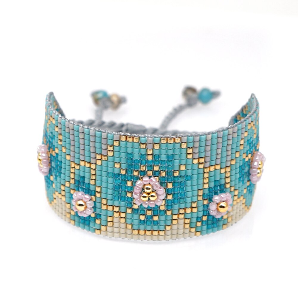 Flower Pattern MIYUKI Bracelet for Women Beaded Br... – Grandado