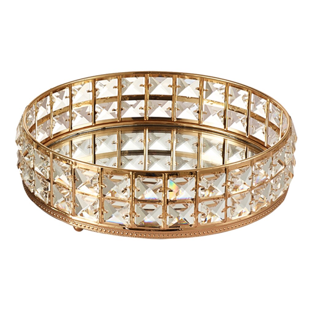 Modern Mirrored Crystal Makeup Storage Tray Tray B... – Grandado