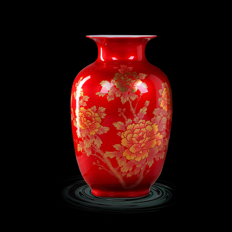 apple vase Jingdezhen ceramic red vase home living... – Grandado
