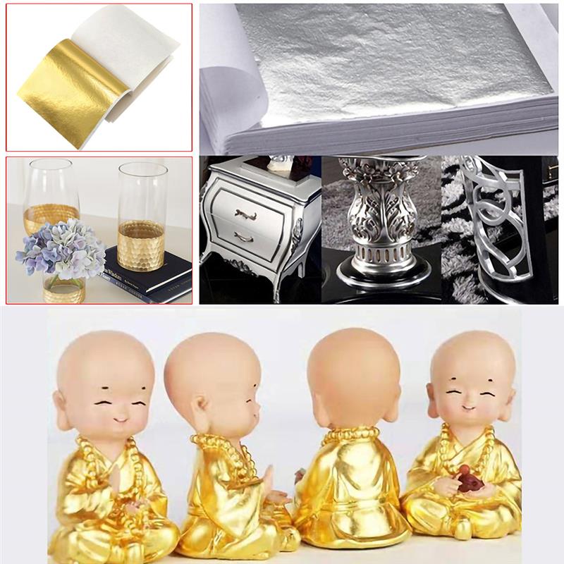 100 Sheets Practical K Pure Shiny Gold Leaf for Gi... – Grandado
