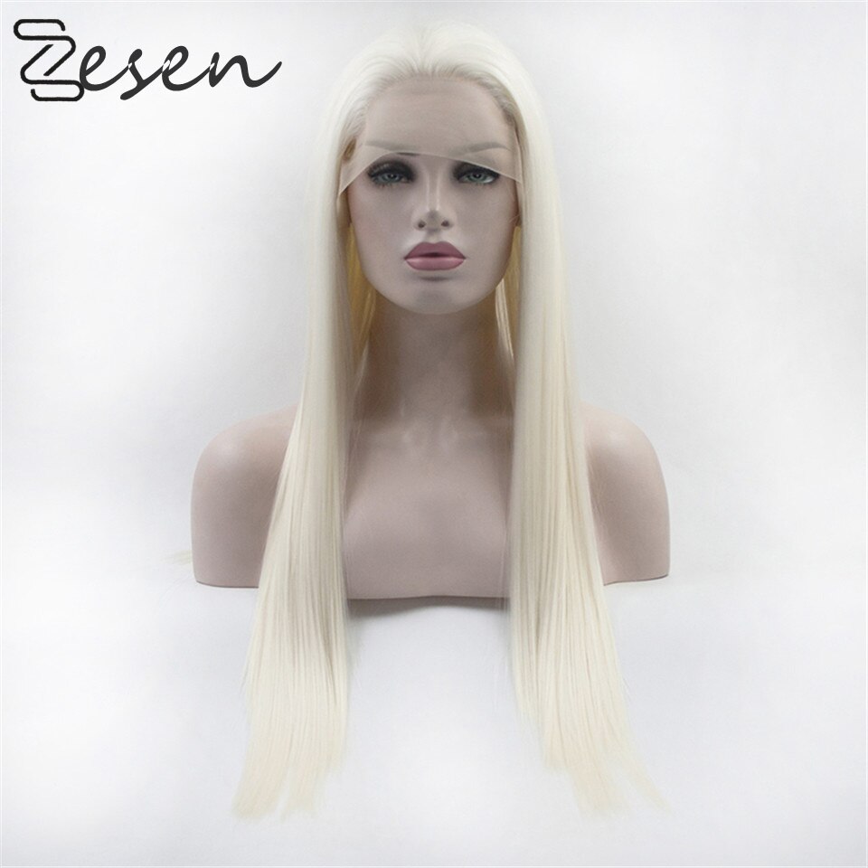 Zesen-peluca larga y sedosa con malla frontal para... – Grandado