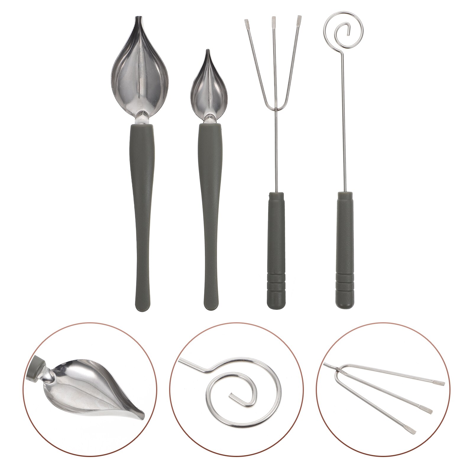 4Pcs Stainless Steel Decorating Spoons Chocolate D... – Grandado