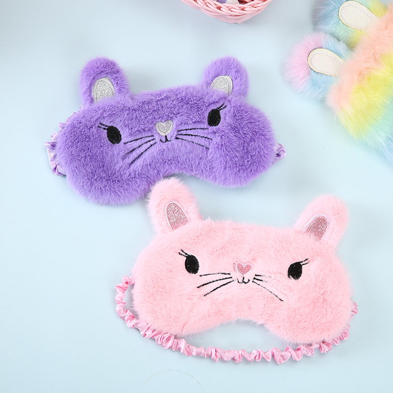 Cartoon Plush Cat Shading Eye Mask Soft Embroidere... – Grandado