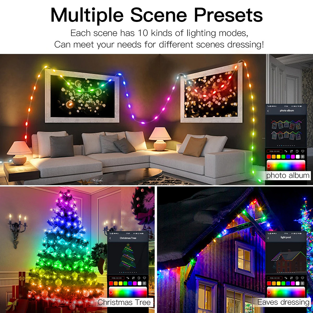 RGB IC LED Light String Bluetooth USB 5V Music Dre... – Grandado