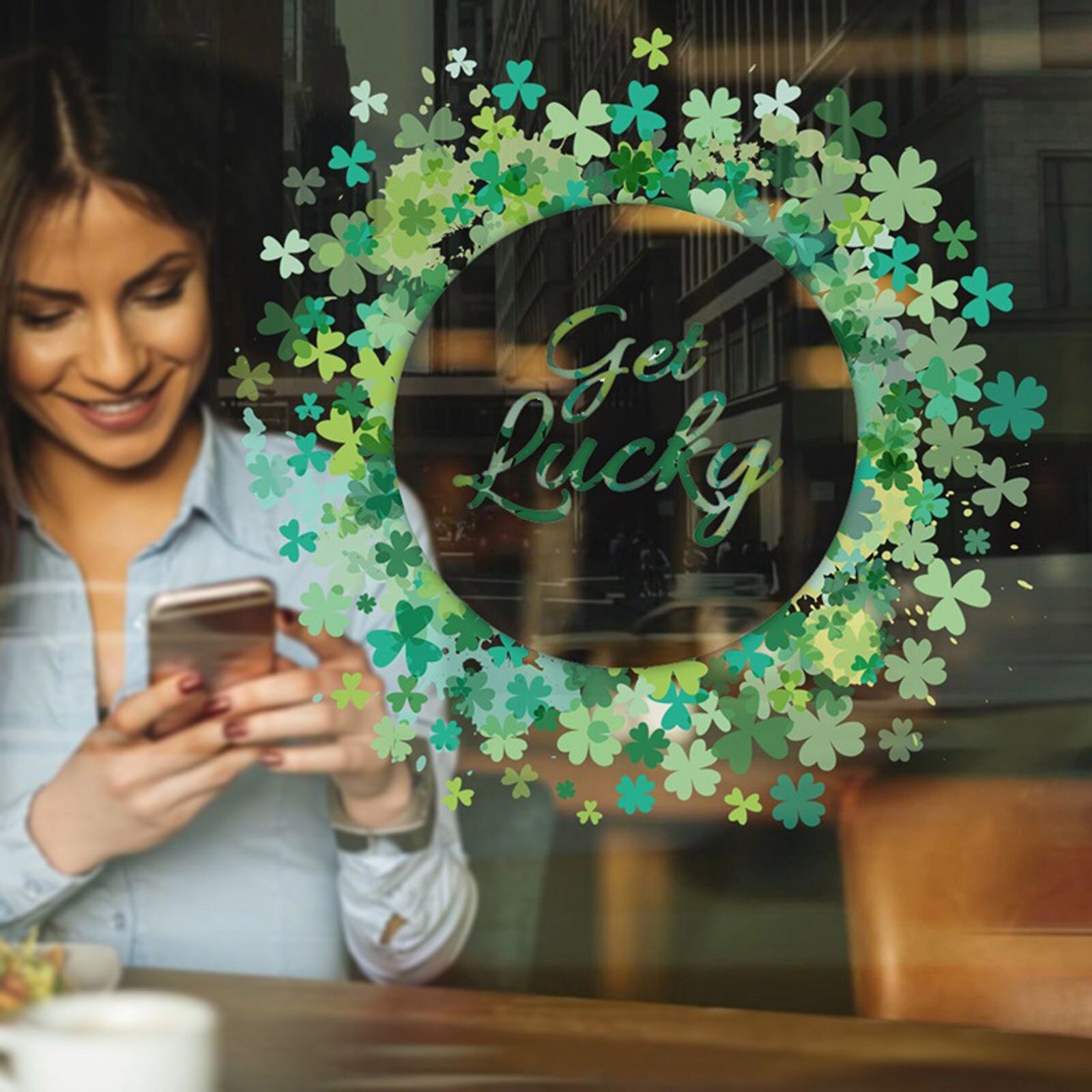 St. Patrick's Day Window Stickers Clover Pattern I... – Grandado