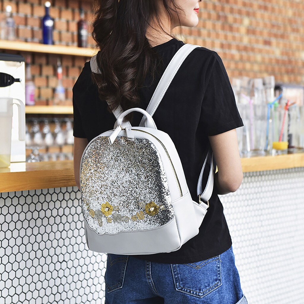 Glitter Backpack Women Sequins Knapsack Teenage Gi... – Vicedeal