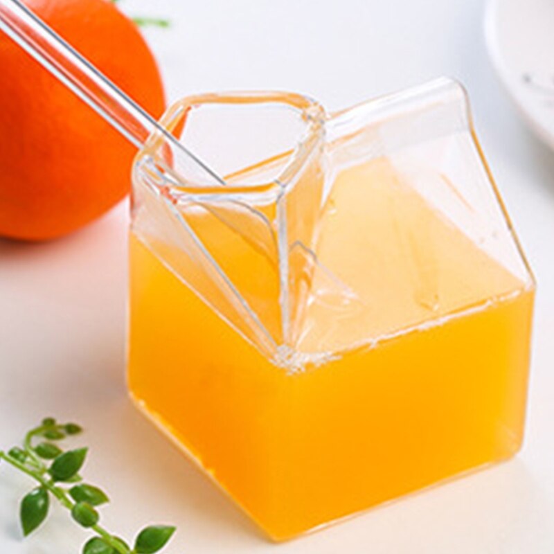 350ML Milk Carton Water Bottles Glass Milk Carton ... – Grandado