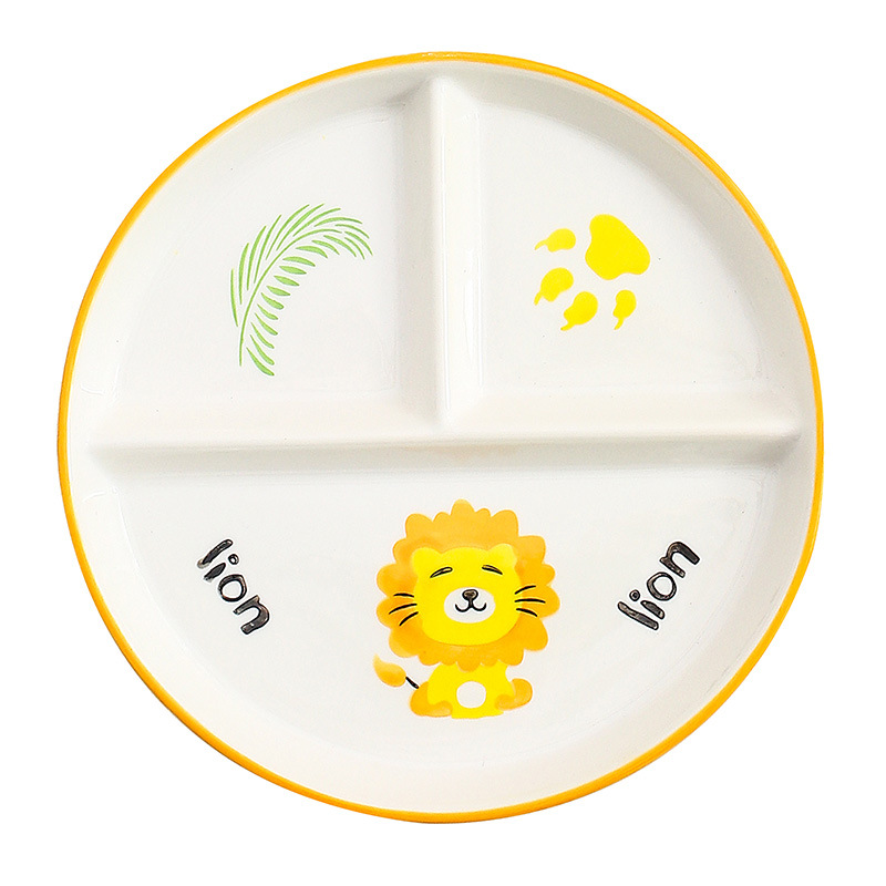 Children's Tableware Cartoon Ceramic Grid Plat... – Grandado