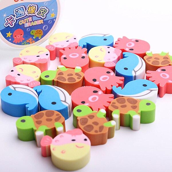 20pcs/box Kawaii Mini Erasers Fruit Animal Series ... – Grandado
