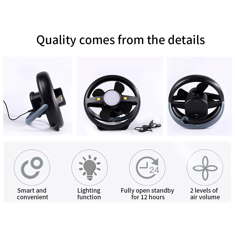 Camping Tent USB Fan Light LED Rechargeable Lanter... – Grandado