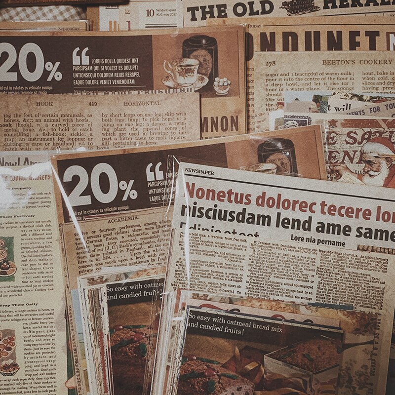 110 Stks/partij Oude Krant Ambachtelijke Papier Vi... – Vicedeal