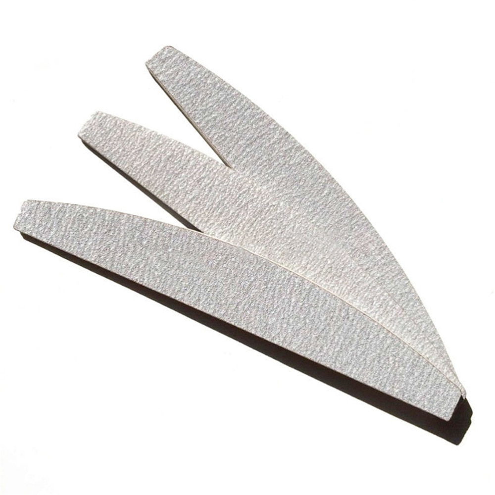 1pcs Nail Files Buffer Double Side Gray Color Half Moon Curved Nail Art ...