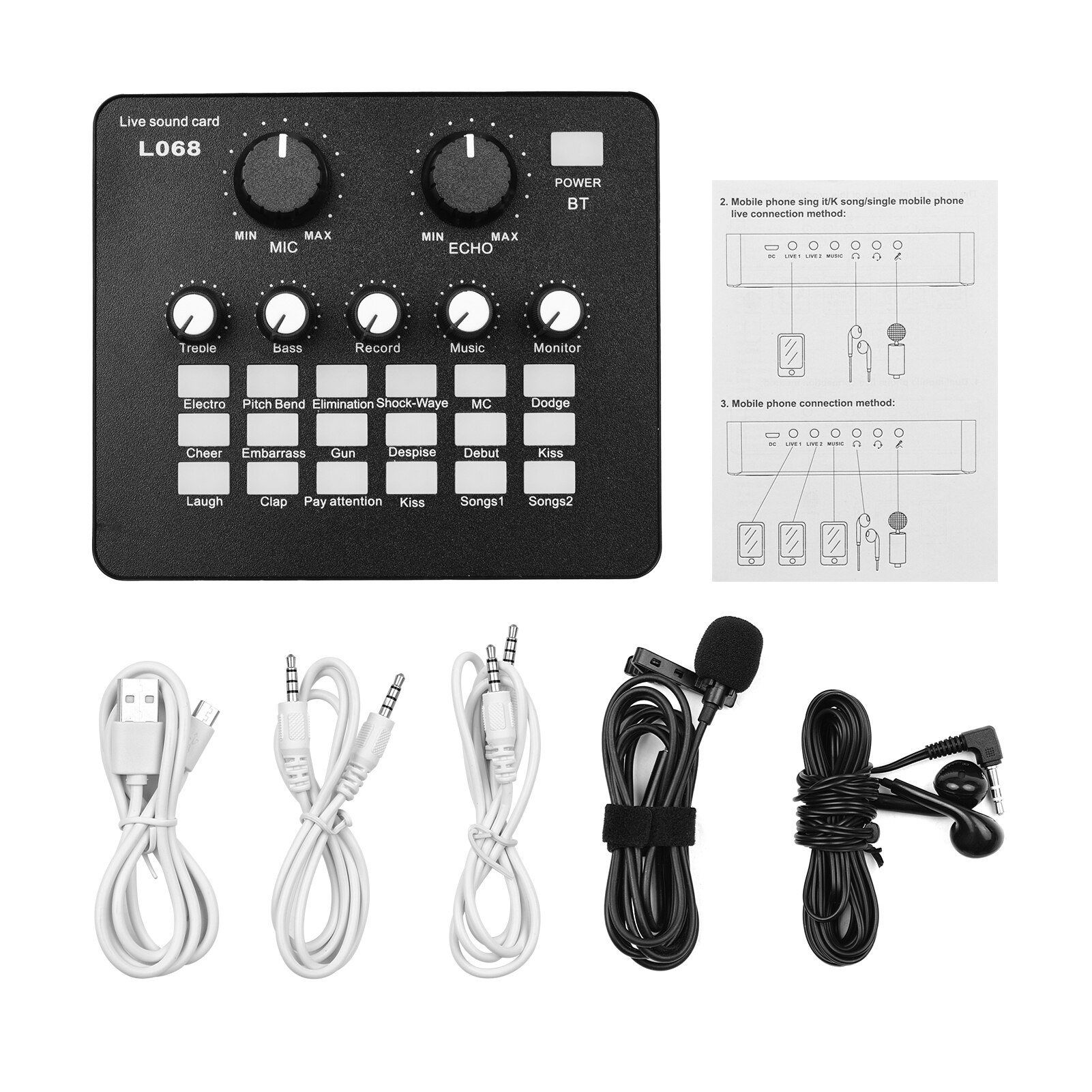 Mini Live Geluidskaart Voice Changer Apparaat Inge... – Vicedeal