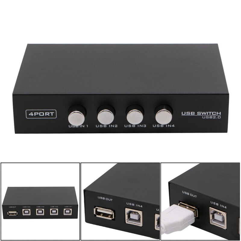 4 Ports USB2.0 Sharing Device Switch Switcher Adap... – Vicedeal